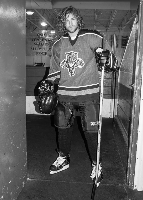 Cole Monahan, model, posing as a hockey player | MATTHEW'S ISLAND