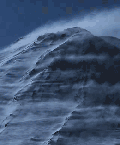 Snow blowing across a mountain top (GIF) | MATTHEW'S ISLAND