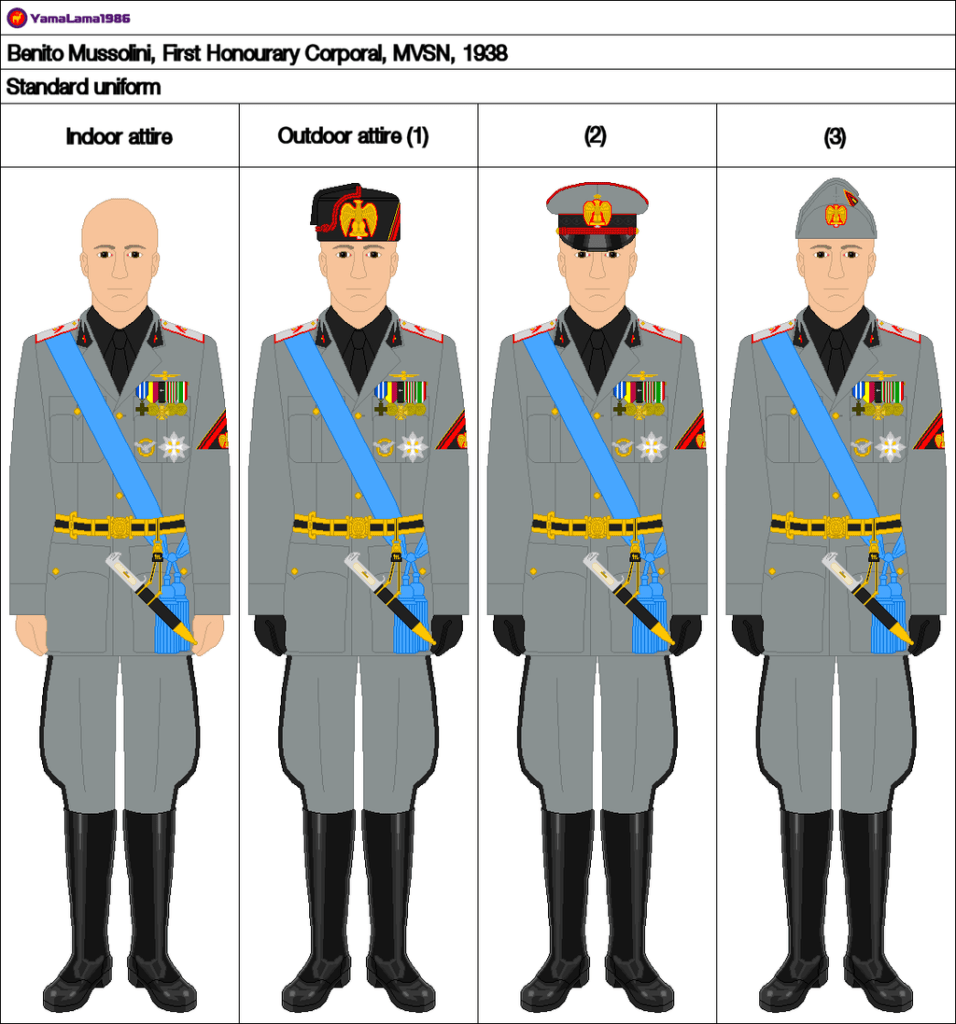 Mussolini’s uniforms for semi-official occasions, 1943 | MATTHEW'S ISLAND