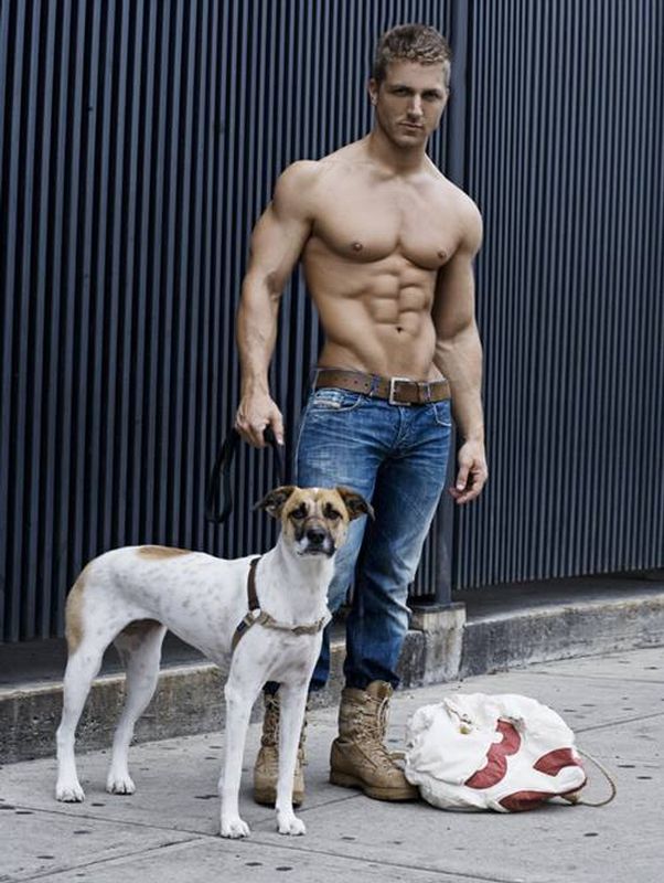Gratuitous Shirtless Model, with a dog | MATTHEW'S ISLAND