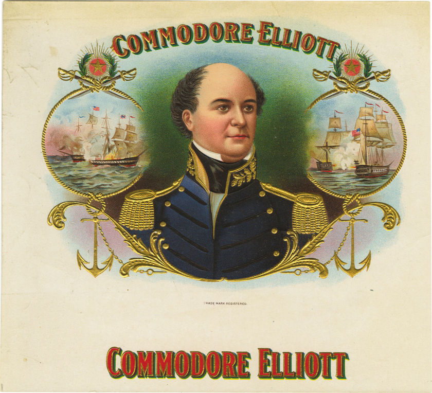 Commodore Elliott (Cigar Box Illustration) | MATTHEW'S ISLAND