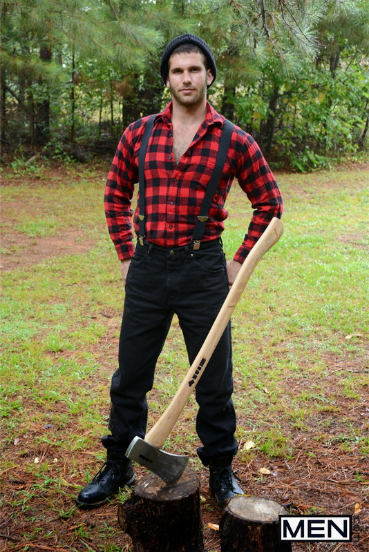 Model Jimmy Fanz trying to look like a lumberjack | MATTHEW'S ISLAND