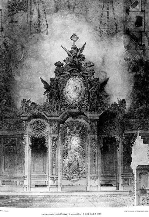 Plans for an ornate confession booth, France | MATTHEW'S ISLAND
