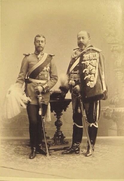 Prince George (later King George V) and his father King Edward VII, UK ...