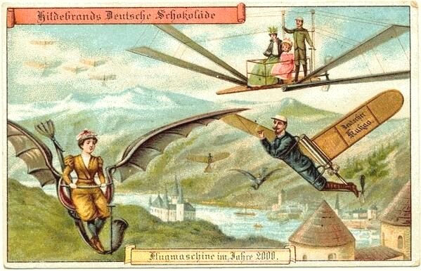 Personal flying machines in the year 2000 as imagined by a German ...