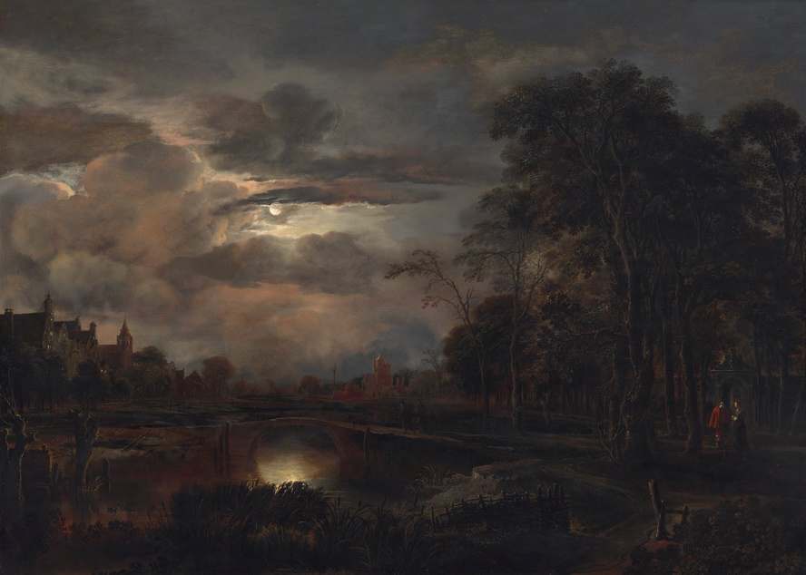 Moonlit Dutch landscape painting, 1600s | MATTHEW'S ISLAND