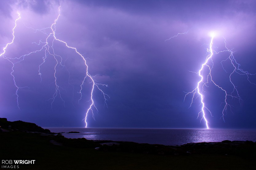 Lightning hitting the water | MATTHEW'S ISLAND