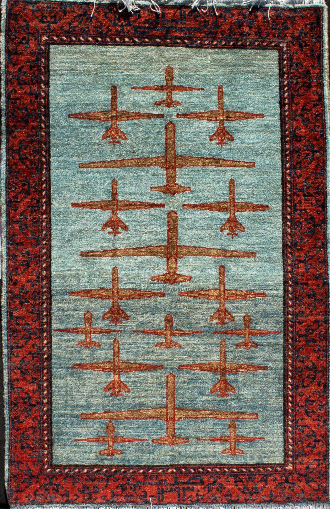 Warplanes and drones on an Afghan rug | MATTHEW'S ISLAND
