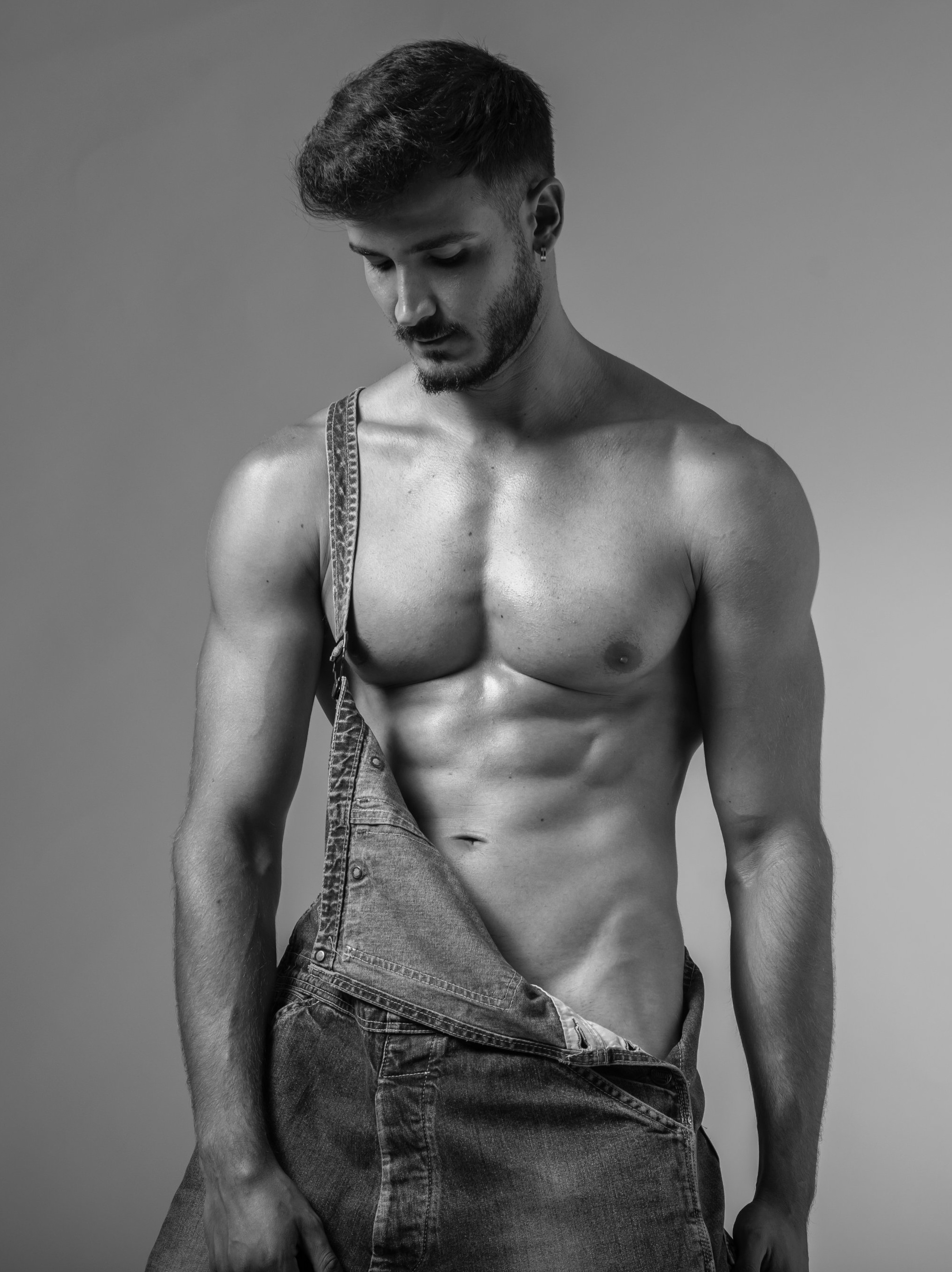 MUSCULAR MODELS WEARING OVERALLS (Click on this gallery to go to a ...