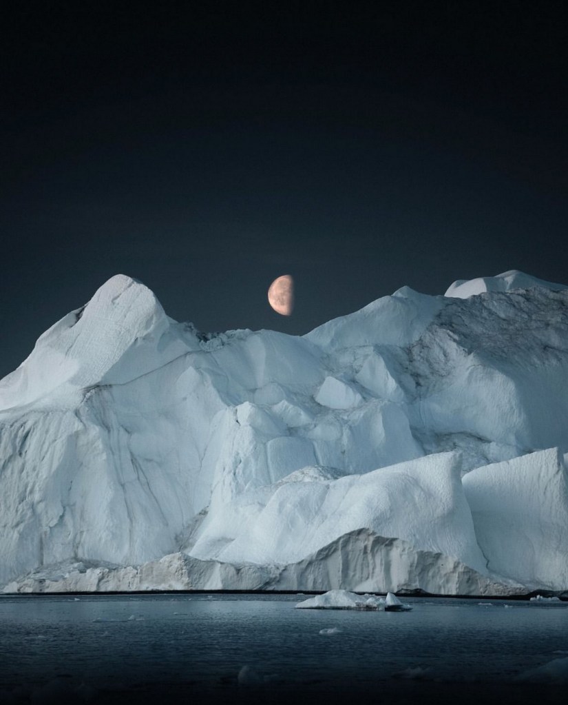 Moon over an iceberg, Greenland | MATTHEW'S ISLAND
